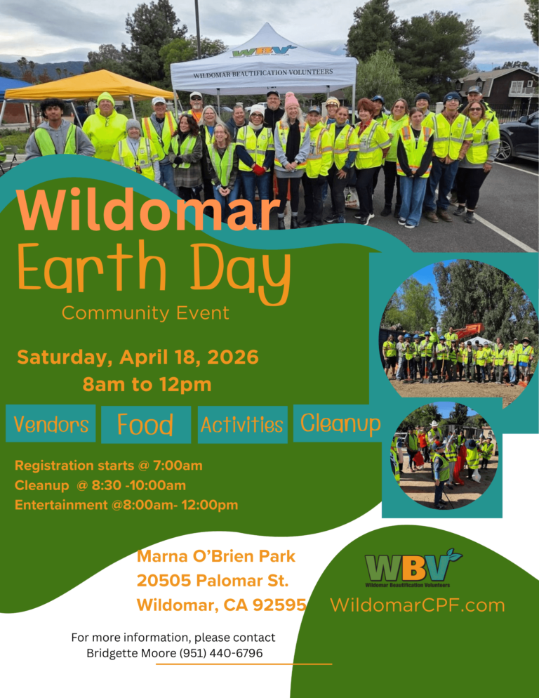 Earth Day Community Event - Wildomar Community and Parks Foundation